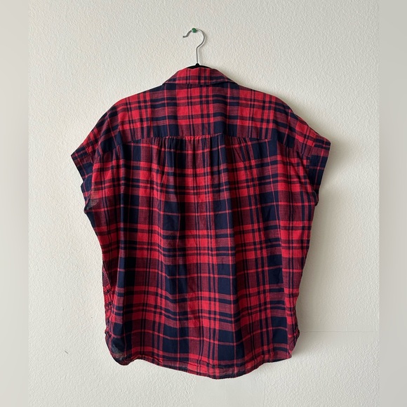 Madewell | Tops | Madewell Red And Blue Buttonup Shirt | Poshmark